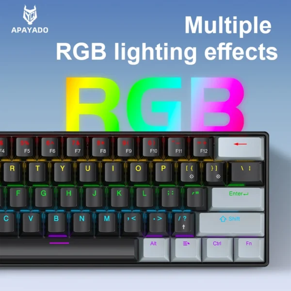 61 Keys Mini Mechanical Keyboard-Wired - apayado.com