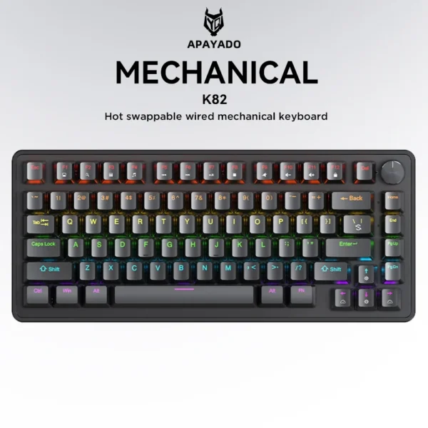 82 Keys Multifunctional Knob Mechanical Keyboard - apayado.com